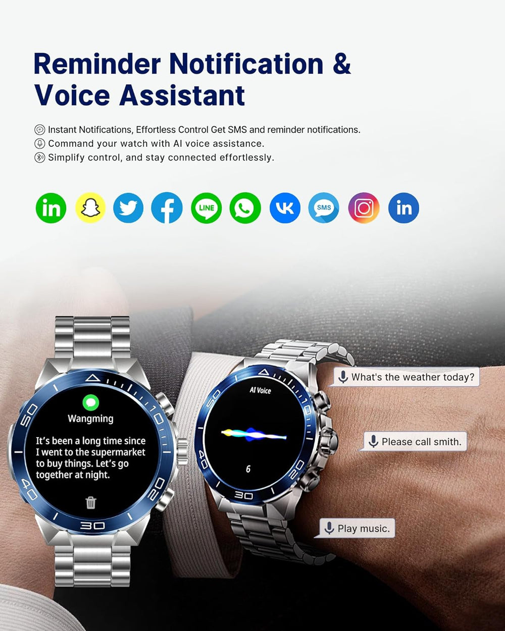 SOUYIE SW-7 Men's Smart Watch (Answer/Make Calls),107 Sports Modes, Sl